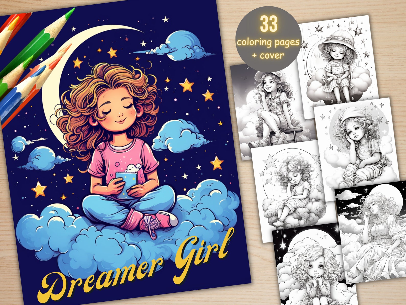 33 Dreamer Girl Coloring Book Printable PDF Little Cute - Etsy