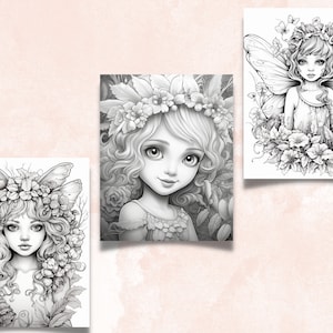 40 Little Forest Fairy Coloring Book, Fantasy Enhanted Woodland Fairy ...