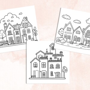 Bold and Easy House Coloring Book, Kawaii Townhouse Coloring Pages ...