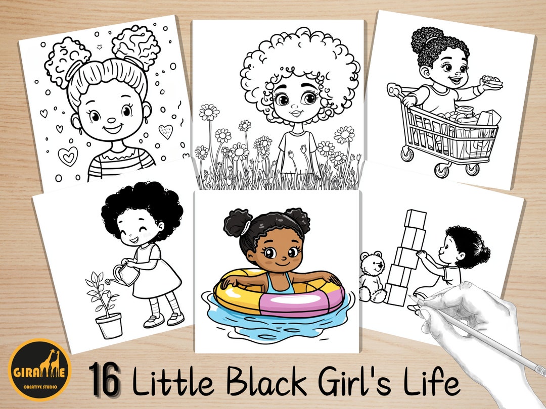 Bold and Easy Coloring Book, Little Black Girl Coloring Pages, Cute ...
