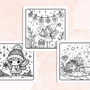 Cute Fairy Life Coloring Pages, Bold and Easy Coloring Book, Kawaii ...