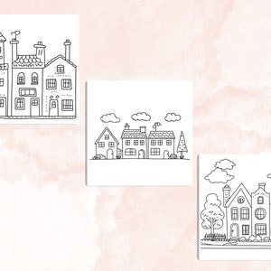 Bold and Easy House Coloring Book, Kawaii Townhouse Coloring Pages ...