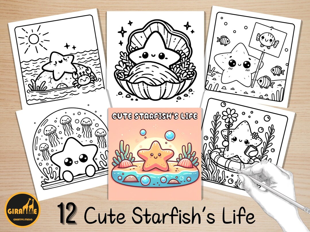 Bold and Easy Coloring Book, Starfish Coloring Pages, Cute Comfy ...