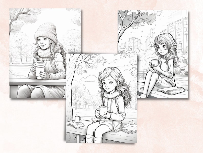 25 Coffee Lover Girl Coloring Book Printable PDF Pretty - Etsy