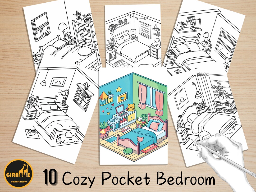 Boho and Easy Interior Coloring Book, Cozy Hygge Corner Coloring Pages ...