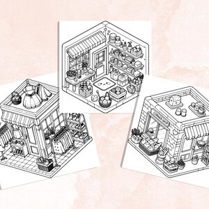 Bold and Easy Coloring Book, Little Corner Shop Coloring Pages, Cozy ...
