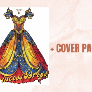 50 Princess Dress Coloring Book, Printable Royal Fashion Dress Coloring ...
