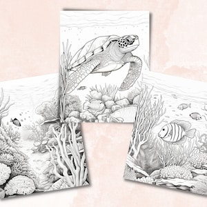 50 Enchanted Underwater Coloring Book, Printable Under the Sea Coloring ...