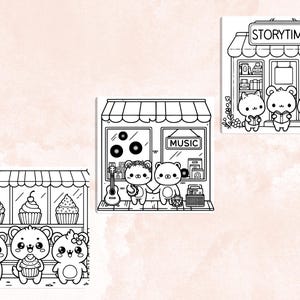 Bold and Easy Coloring Book, Cute Little Shop Coloring Pages, Kawaii ...