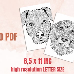 30 Dog Mandala Coloring Book, Printable Stress Relief Patterns Coloring ...