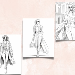 26 High Fashion Style Girls Coloring Book, Printable PDF, Modern ...