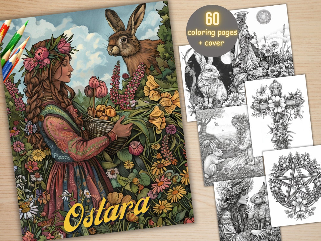 60 Ostara Coloring Book, Printable Pagan Easter Bunny Coloring Pages ...