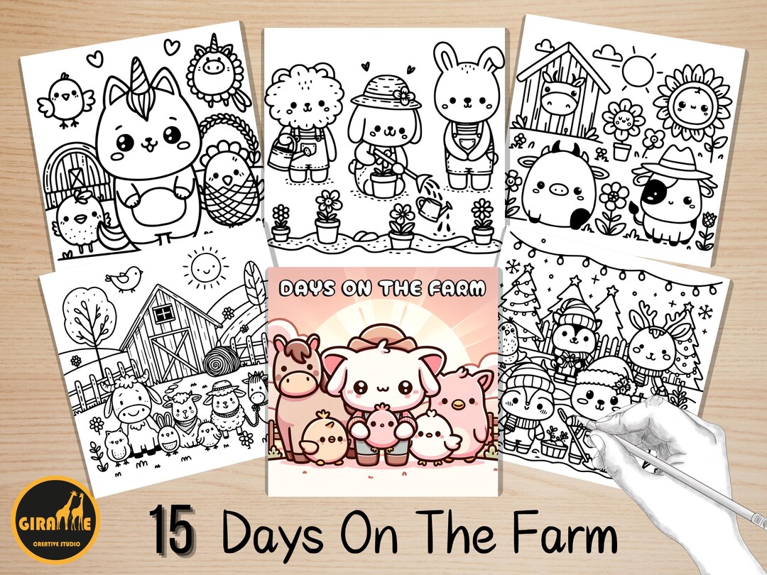 Bold and Easy Coloring Book, Hygge Farm Days Coloring Pages, Comfy Cozy ...