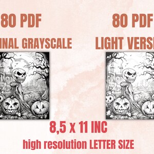80 Halloween Big Bundle Coloring Book, Printable Gothic Creepy Pumpkin ...