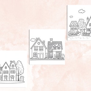 Bold and Easy House Coloring Book, Kawaii Townhouse Coloring Pages ...