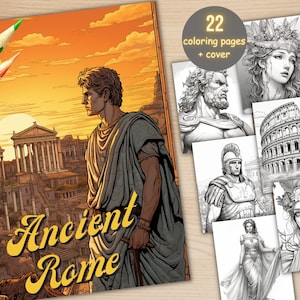 22 Ancient Rome Mythology Design Coloring Book, Printable PDF, Gods and ...