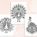 30 Peacock Mandala Coloring Book, Printable Stress Relief Patterns ...