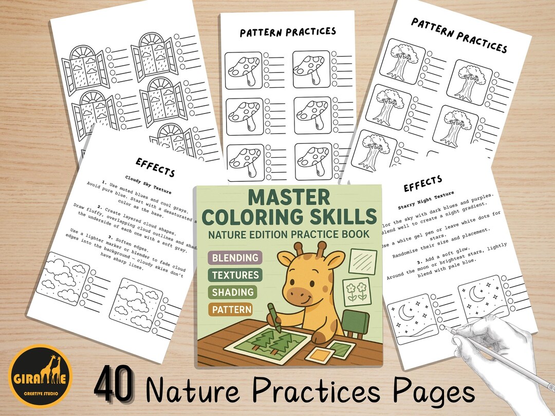 Coloring Practice Pages, Master Coloring Skills Worksheets, Effects ...