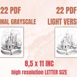 22 Open Magic Books Coloring Book, Printable PDF, Fairytale Open Book ...