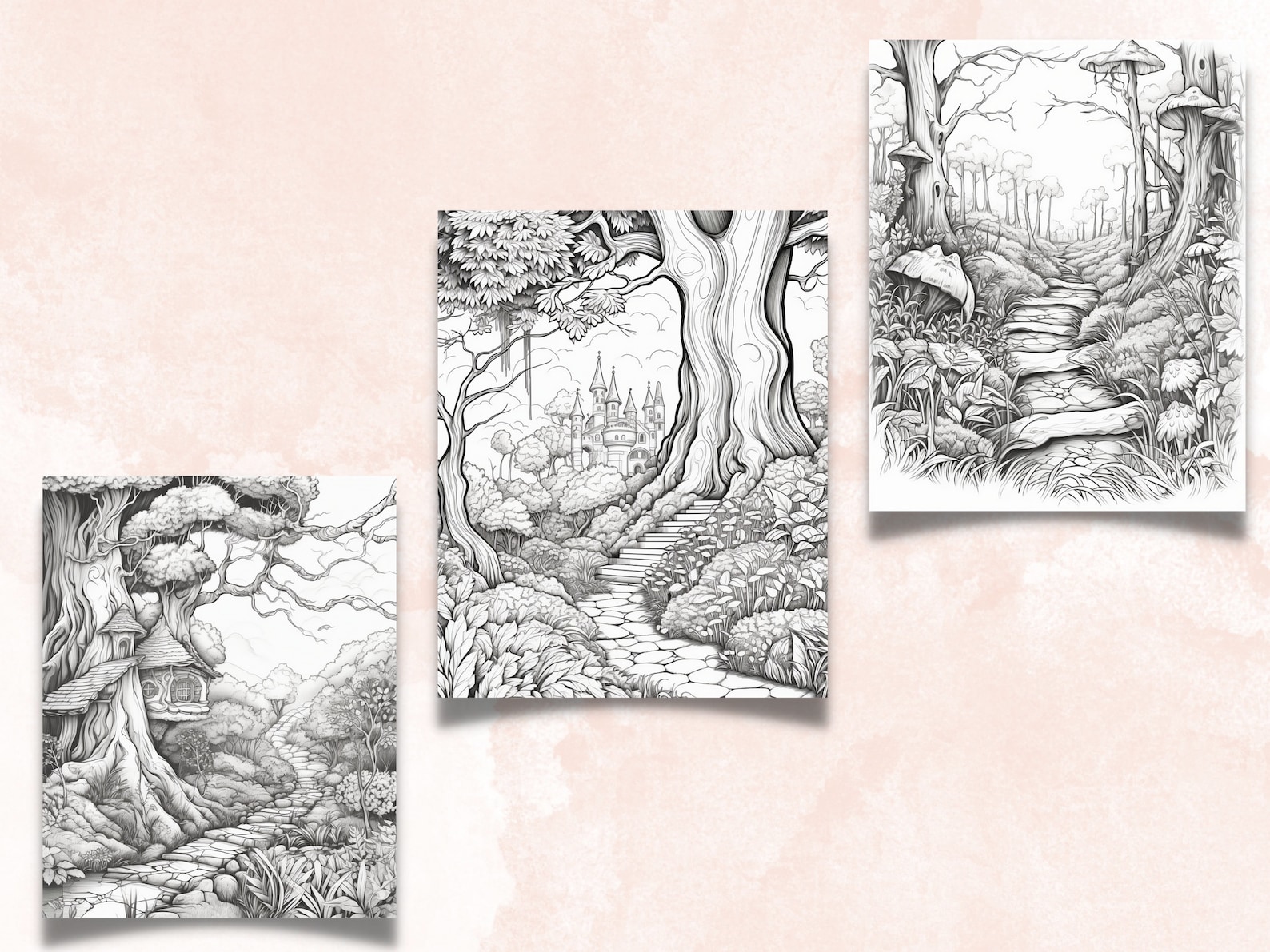 32 Enchanted Forest Coloring Book Printable Magical Forest - Etsy