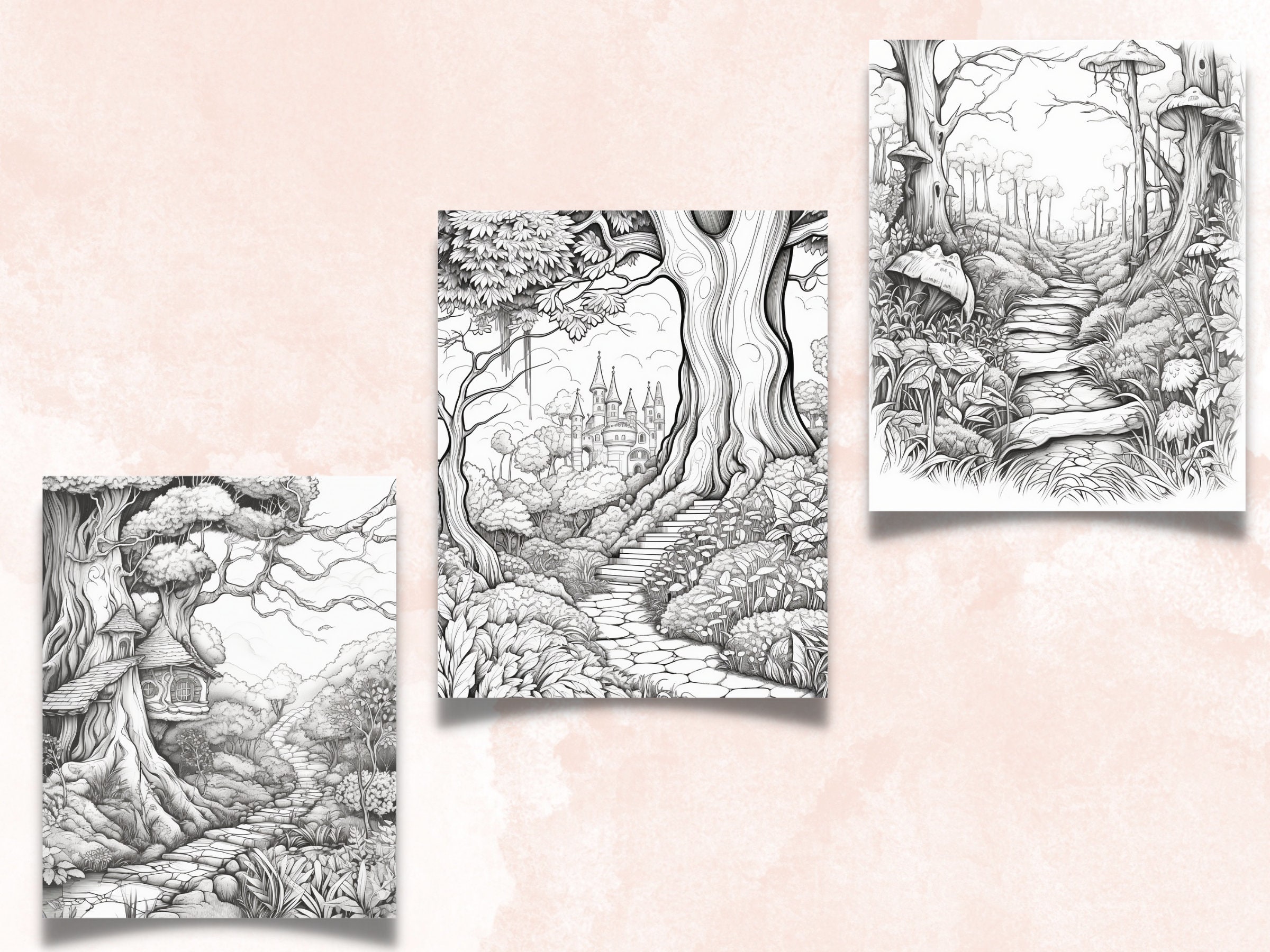 32 Enchanted Forest Coloring Book Printable Magical Forest - Etsy