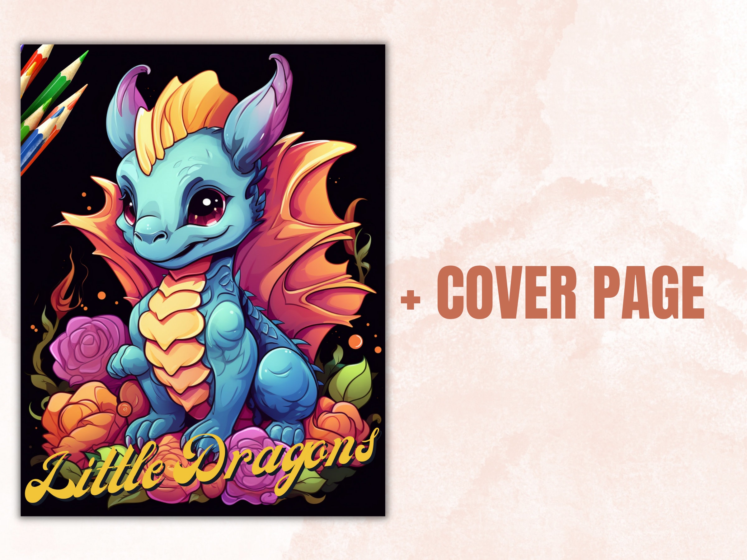 30 Little Dragons Coloring Book Printable Cute Baby Dragon - Etsy