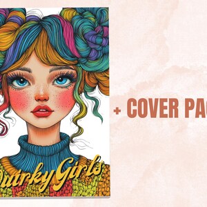 40 Quirky Girk Coloring Book, Printable Whimsical Quirky Girl Coloring ...