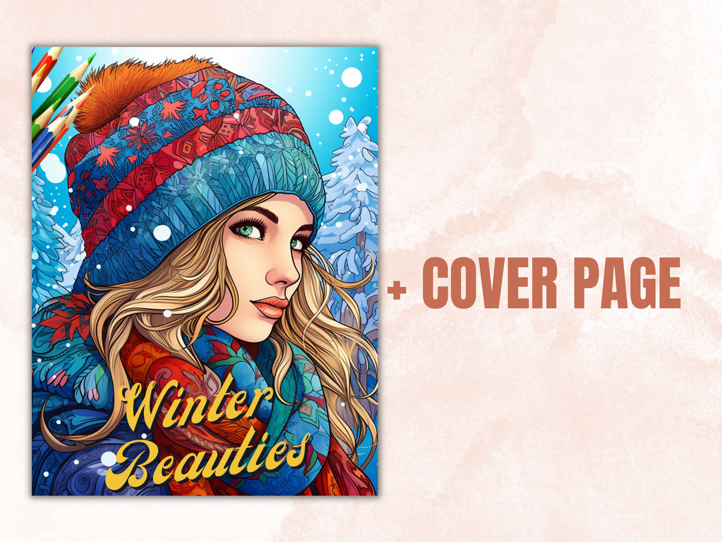 50 Winter Beauties Coloring Book Printable Snow Woman - Etsy