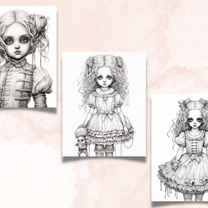 40 Cute Creepy Doll Coloring Book, Printable Horror Spooky Little Doll ...