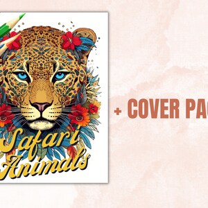 39 Floral Safari Animals Coloring Book, Printable African Animal ...