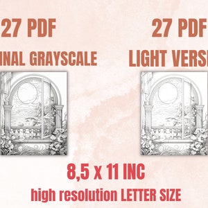 27 Fantasy Open Windows Views Coloring Book, Printable PDF, Fairytale ...