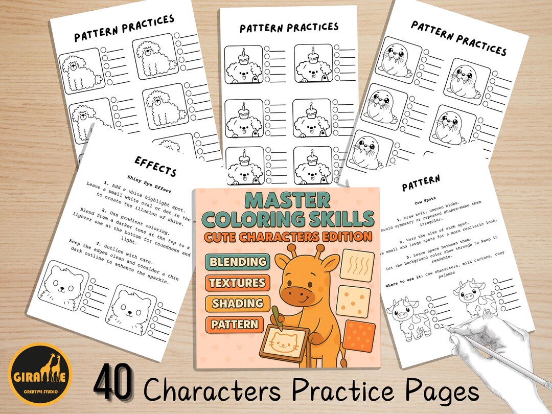 Coloring Practice Pages, Master Coloring Skills Worksheets, Effects ...
