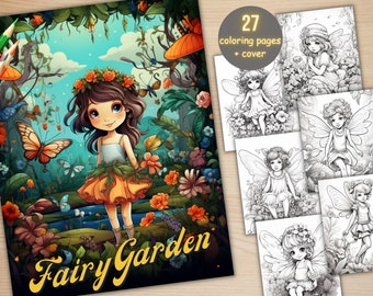 Cute Flower Fairy Coloring Pages Fairy Coloring Page - Etsy