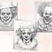 22 Creepy Evil Clowns Coloring Book, Printable PDF, Horror Gothic ...