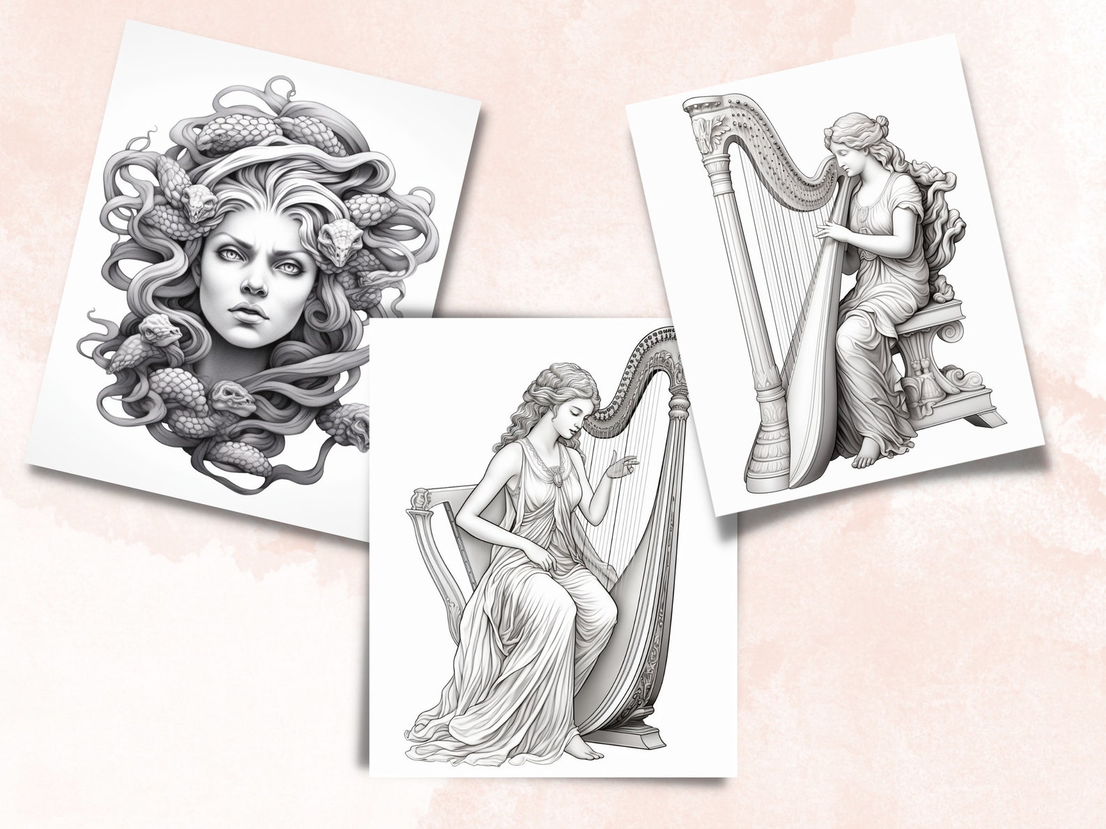 32 Ancient Greek Mythology Design Coloring Book, Printable PDF, Gods ...