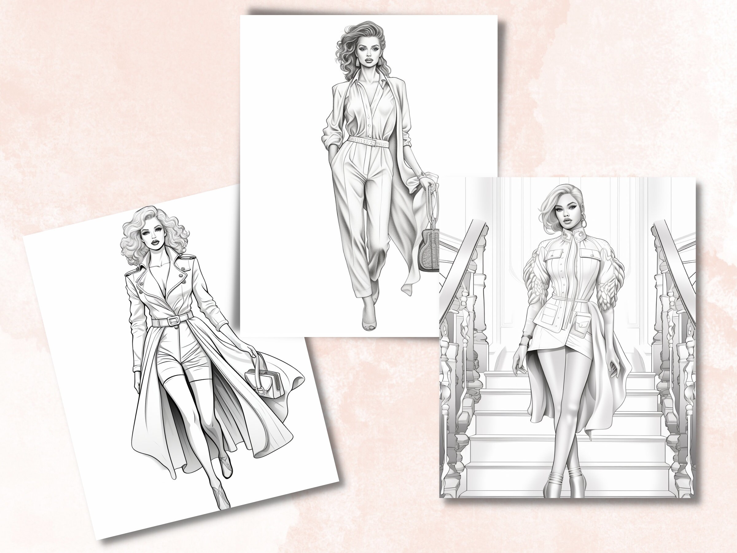 26 High Fashion Style Girls Coloring Book, Printable PDF, Modern ...