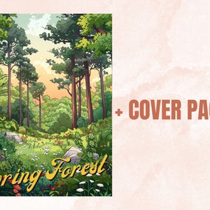 50 Spring Forest Coloring Book, Printable Floral Woodland Coloring ...