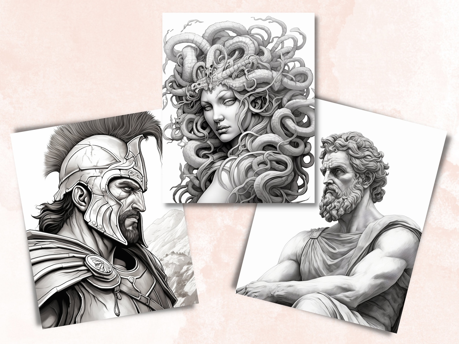 32 Ancient Greek Mythology Design Coloring Book, Printable PDF, Gods ...