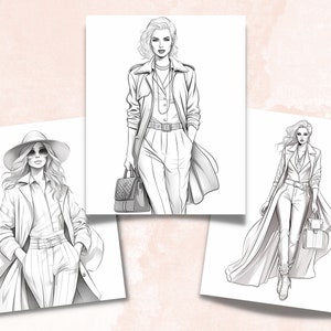 26 High Fashion Style Girls Coloring Book, Printable PDF, Modern ...