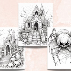 80 Halloween Big Bundle Coloring Book, Printable Gothic Creepy Pumpkin ...