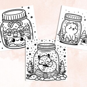 Bold and Easy Coloring Book, Cute Kawaii Snowy Jar Coloring Pages ...