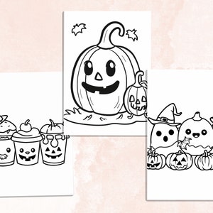 Bold and Easy Coloring Book, Cozy Kawaii Halloween Scenes Coloring ...