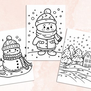 Bold and Easy Coloring Book, Cozy Cold Winter Snowy Scenes Coloring ...