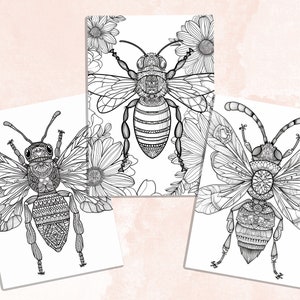 30 Bee Mandala Coloring Book, Printable Stress Relief Patterns Coloring ...