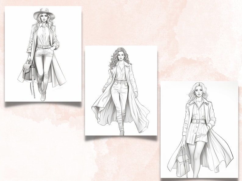 26 High Fashion Style Girls Coloring Book Printable PDF - Etsy