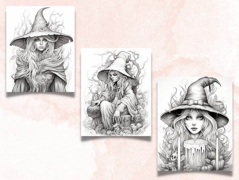 40 Fantasy Witchy Items Bundle Coloring Book, Printable PDF , Magical ...