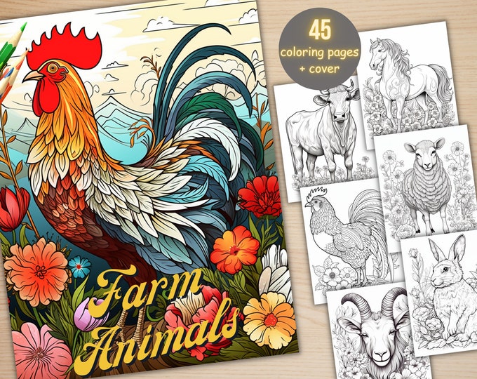 130 Realistic Farm Animals Coloring Pages Bundle - Etsy Canada