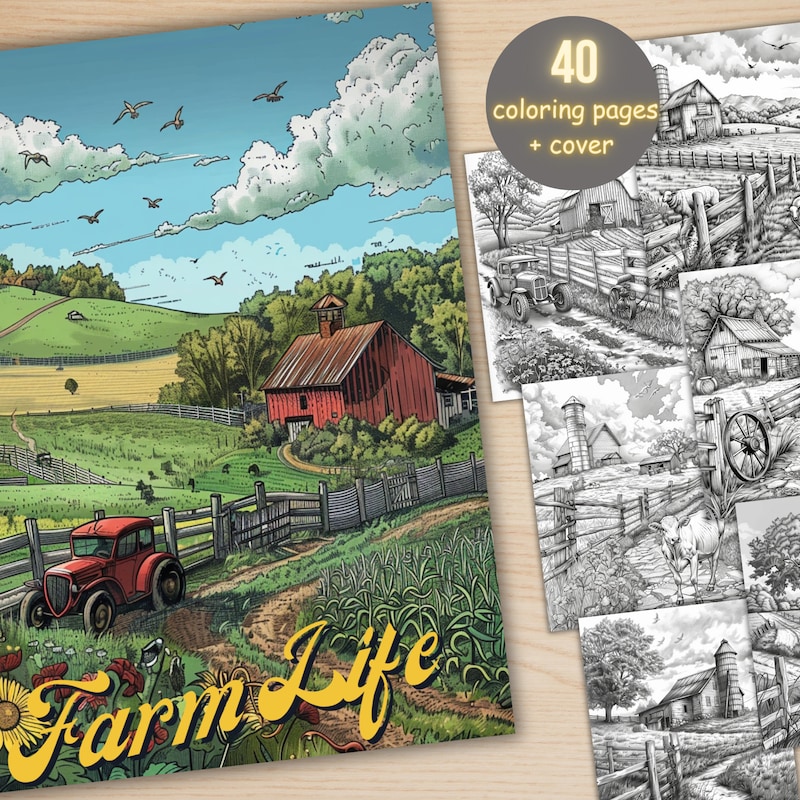 Country Life Colouring - Etsy