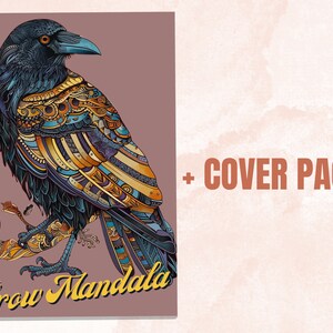 30 Crow Mandala Coloring Book, Printable Stress Relief Patterns ...