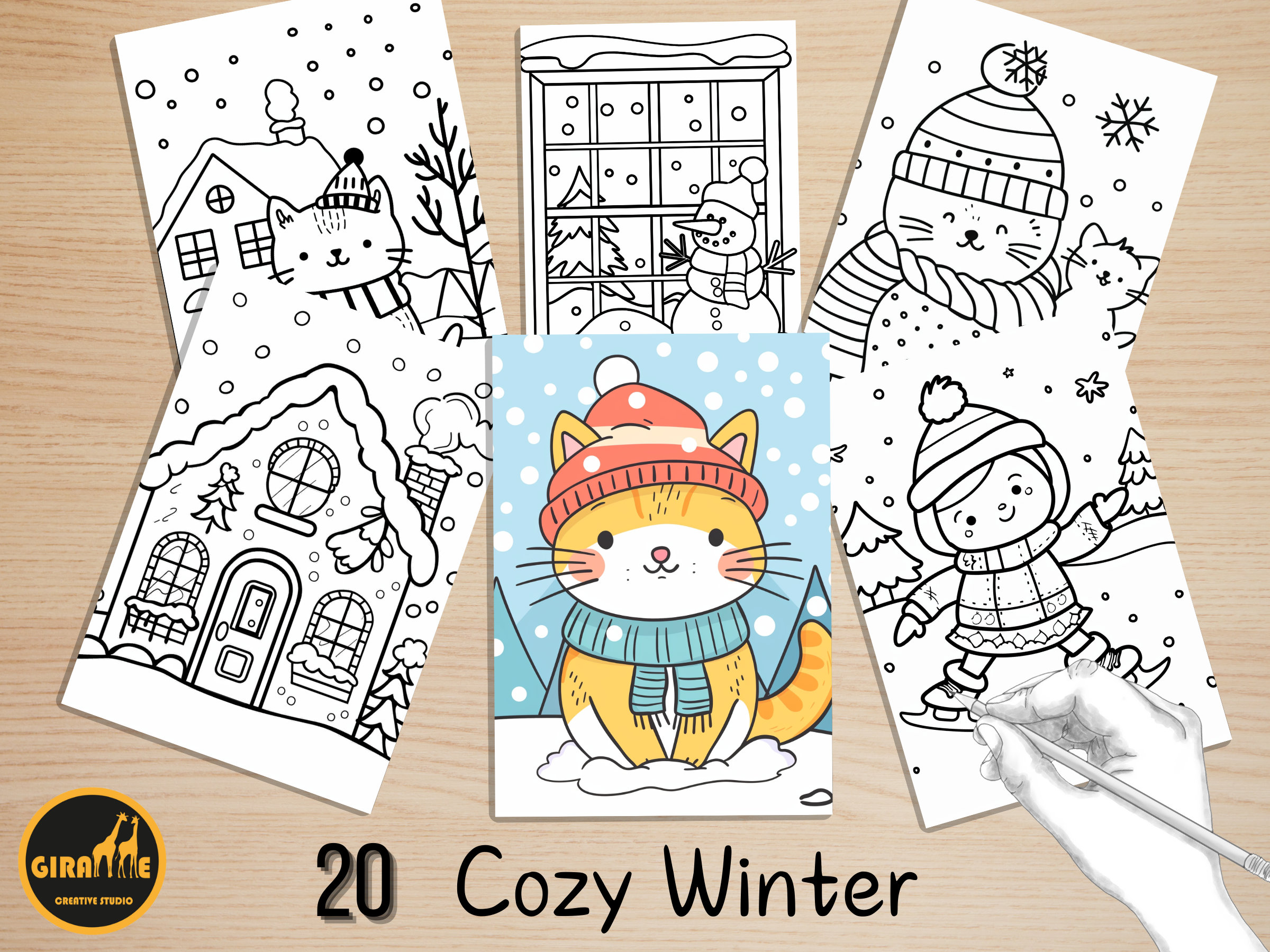 Bold and Easy Coloring Book, Cozy Cold Winter Snowy Scenes Coloring ...
